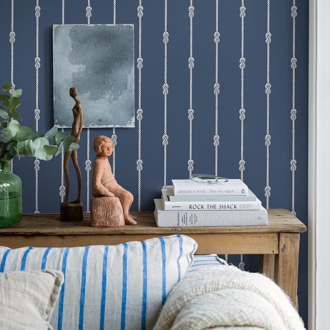 Knot Stripe - Navy Wallpapers | Schumacher