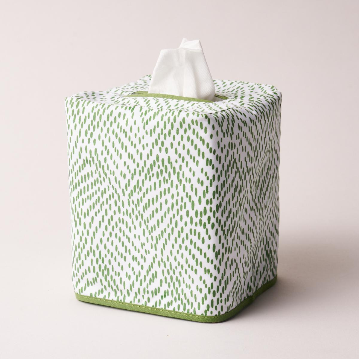 Duma Diamond Tissue Box Cover - Grass Bed & Bath | Schumacher