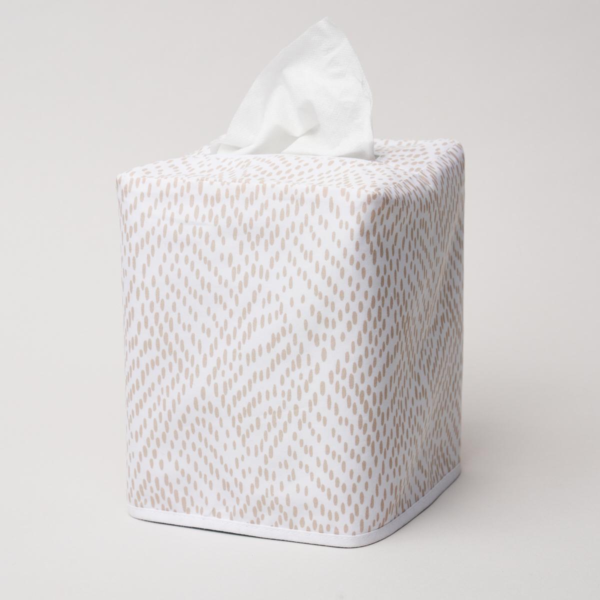Duma Diamond Tissue Box Cover - Dune Bed & Bath | Schumacher