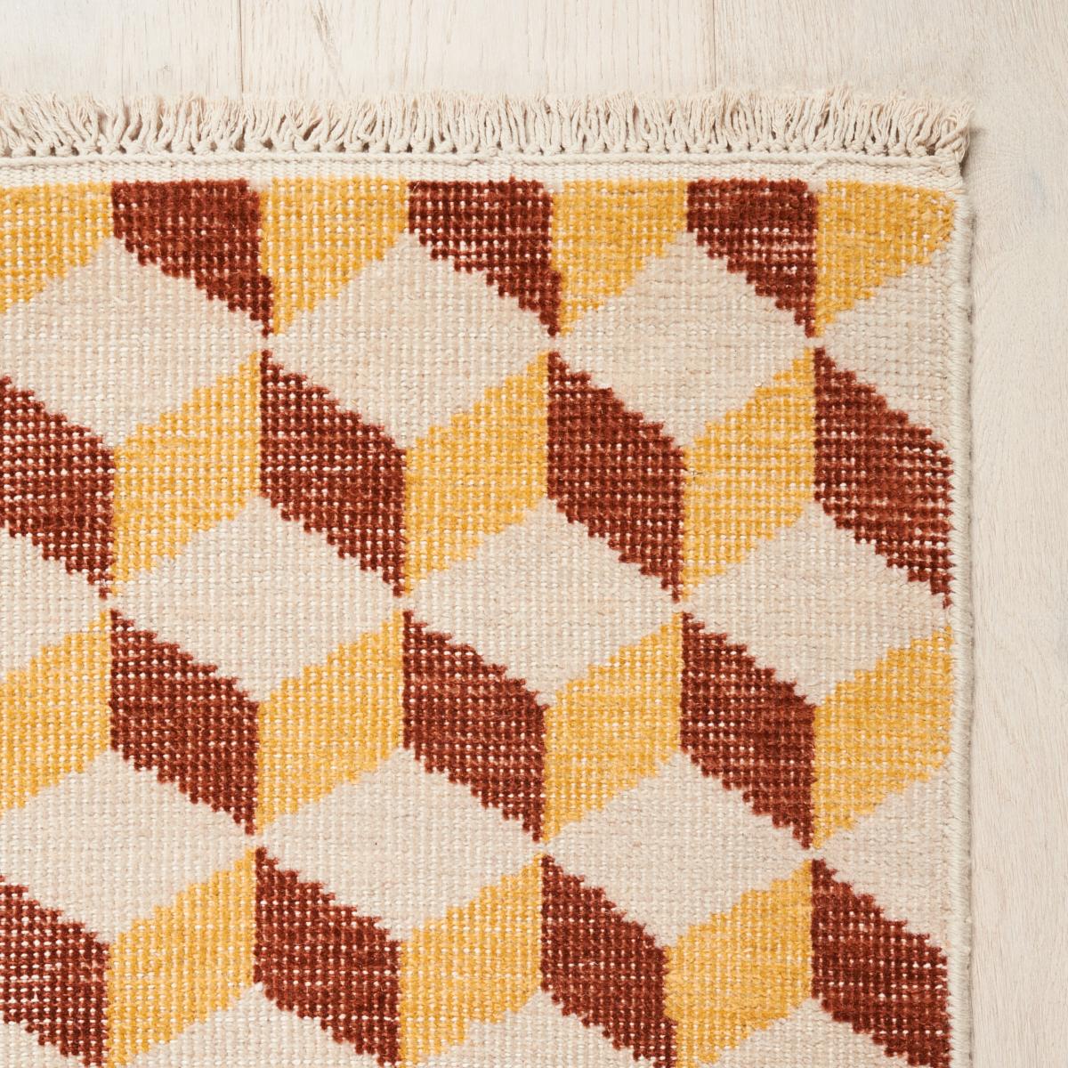 Pompeii Hand-Knotted Rug - Yellow & Red Rugs | Schumacher