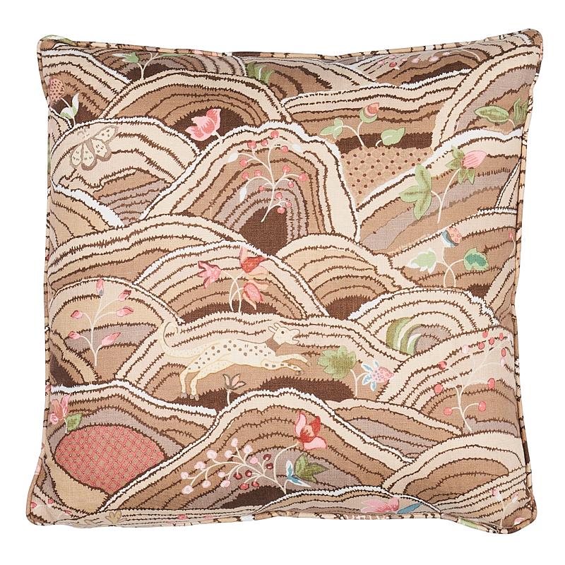 Rolling Hills Pillow - Mocha Pillows & Accessories | Schumacher
