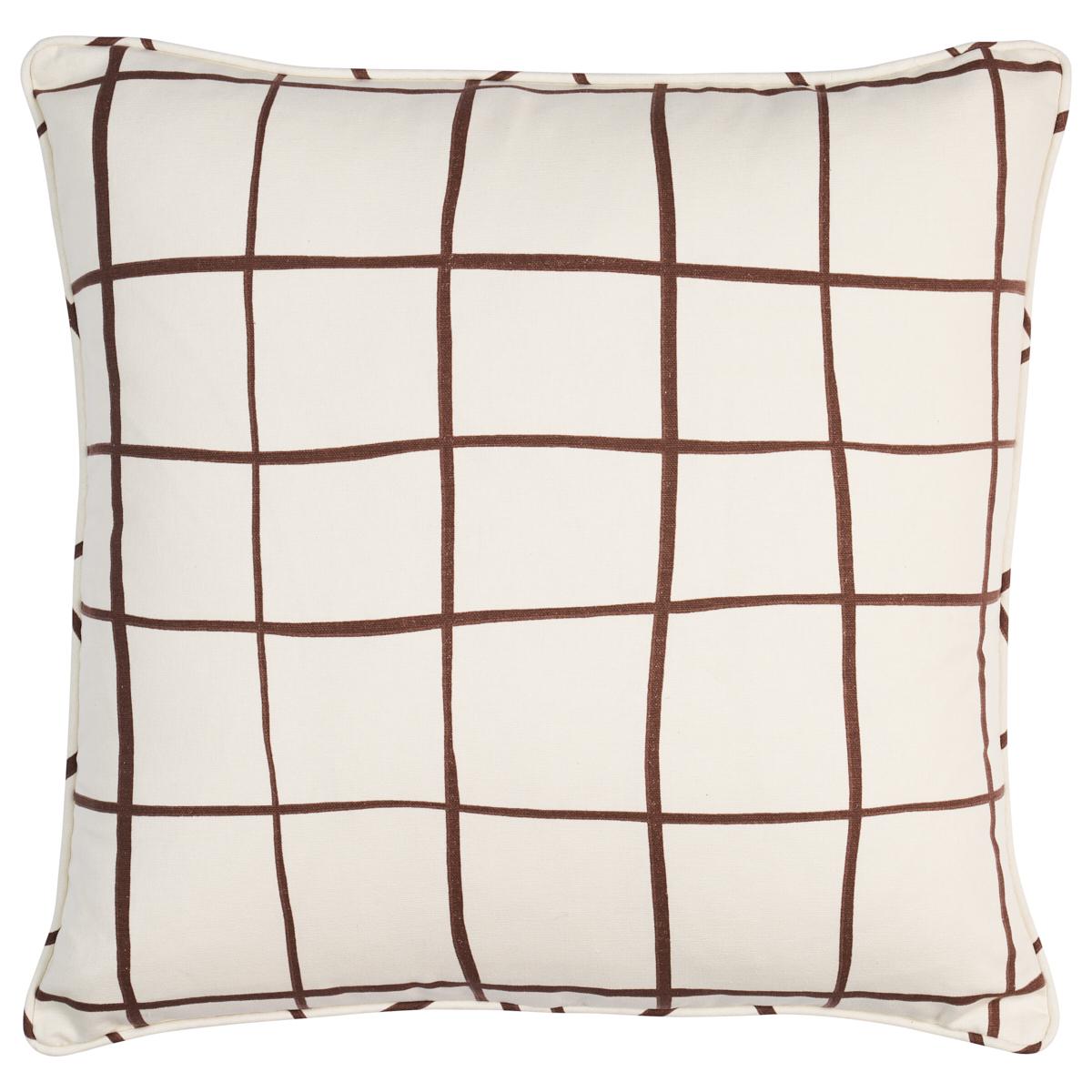 Painterly Windowpane Pillow - Brown Pillows & Accessories | Schumacher