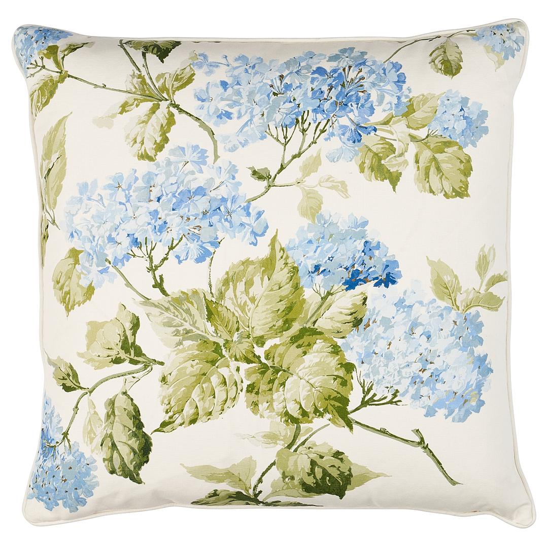 Summer Hydrangea Pillow - Blue Hydrangea Pillows & Accessories | Schumacher