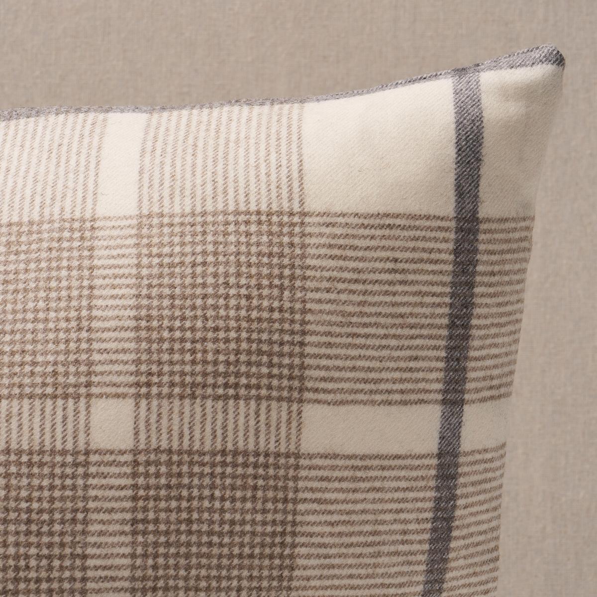 Montana Wool Plaid Pillow - Neutral Pillows & Accessories | Schumacher