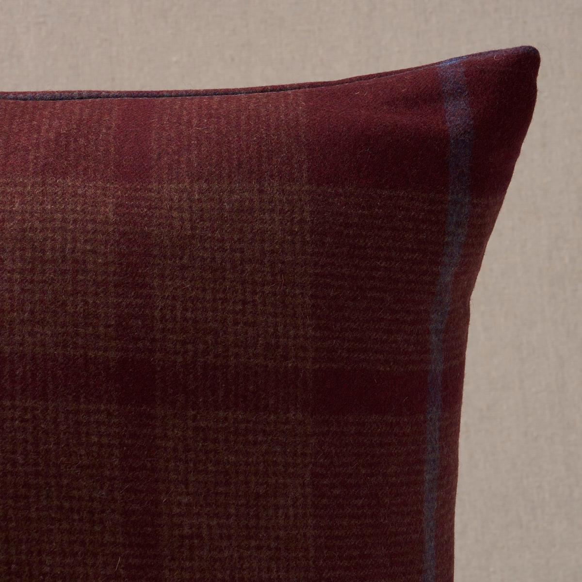 Montana Wool Plaid Pillow - Burgundy Pillows & Accessories | Schumacher