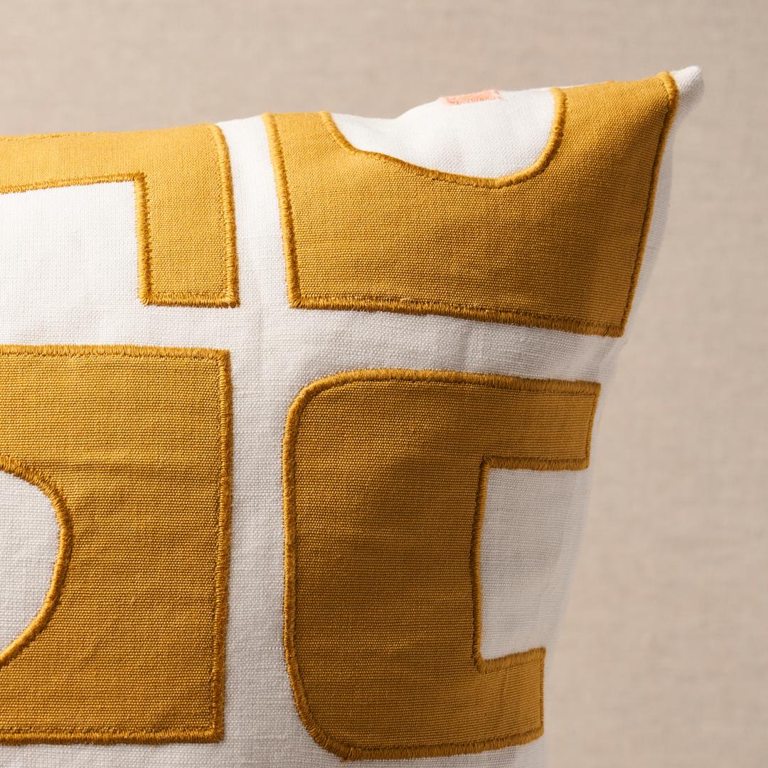 Den Applique Pillow - Ochre Pillows & Accessories | Schumacher