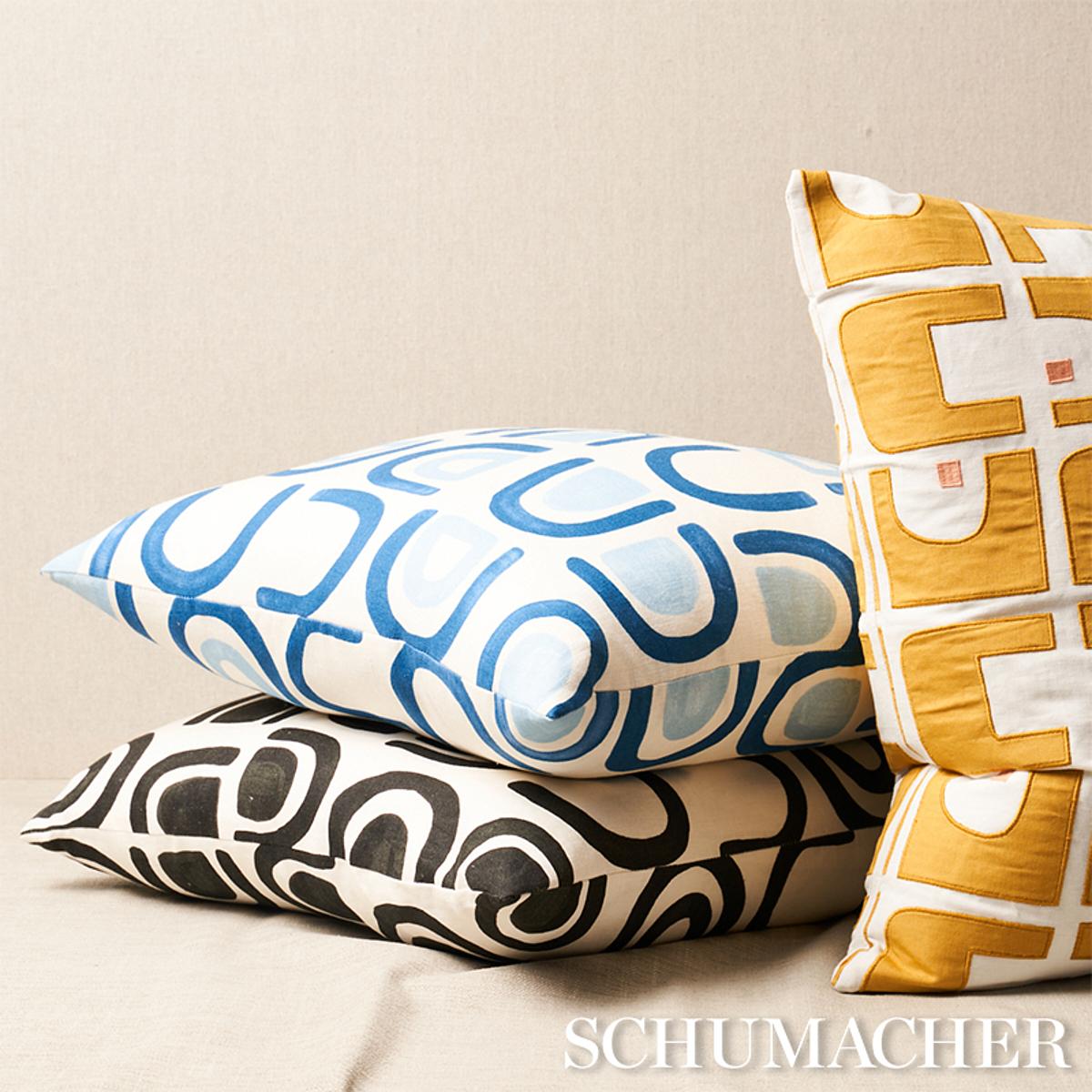 Den Applique Pillow - Ochre Pillows & Accessories | Schumacher