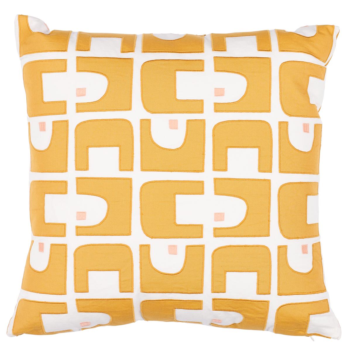 Den Applique Pillow - Ochre Pillows & Accessories | Schumacher