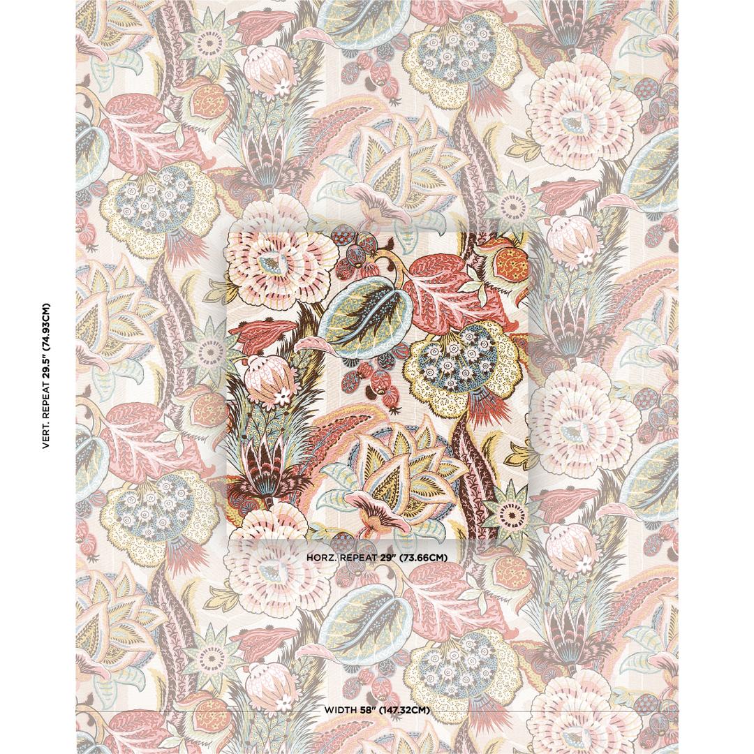 Zanzibar Linen Print - Pink Fabrics | Schumacher