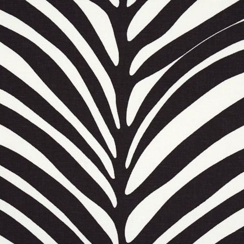 Zebra Palm - Ebony Fabrics | Schumacher