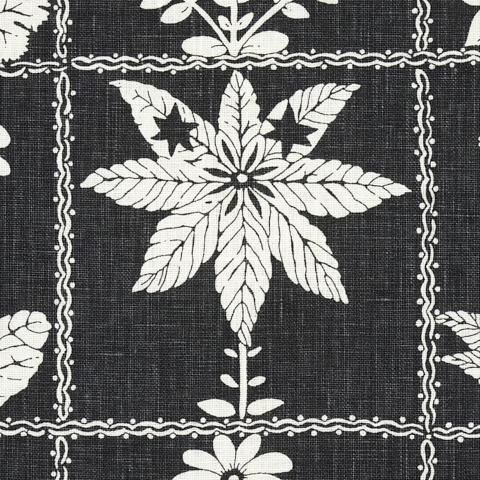 Georgia Wildflowers - Black Fabrics | Schumacher