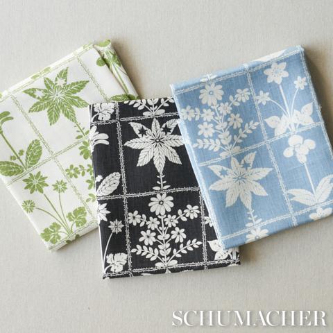 Georgia Wildflowers - Black Fabrics | Schumacher