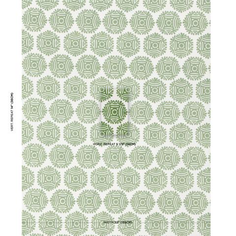 Gilded Star Block Print - Green Fabrics | Schumacher