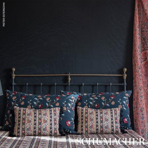 Ines Paisley - Rouge & Noir Fabrics | Schumacher