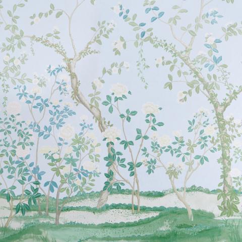 Madame De Pompadour Panel Set - Blue Wallpapers | Schumacher