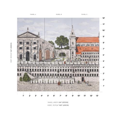Piazza Firenze Panel Set - Document Wallpapers | Schumacher
