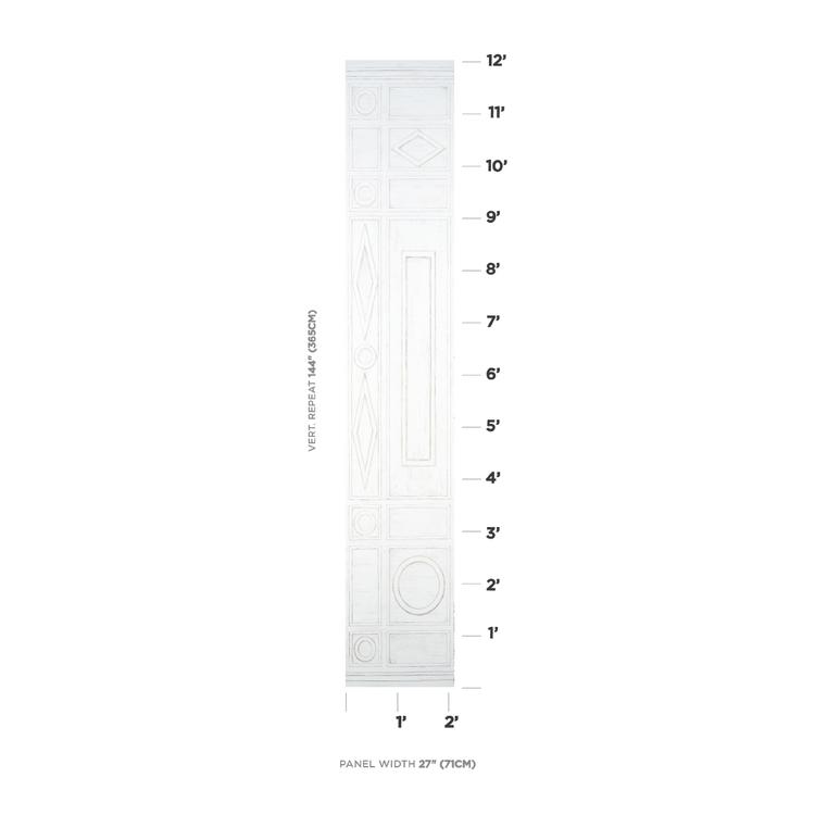 Swedish Manor Panel B - White Wallpapers | Schumacher