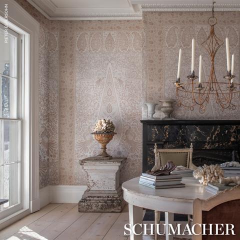 Colmery Paisley Panel Set - Parchment Wallpapers | Schumacher