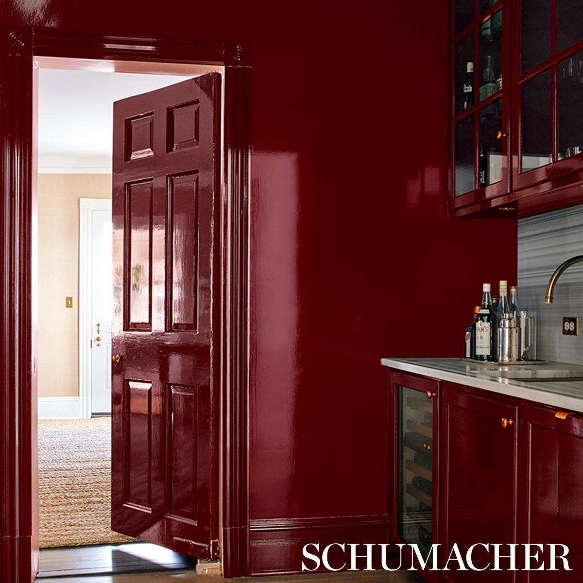 Ace Faux Lacquer Performance Vinyl - Maroon Wallpapers | Schumacher