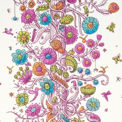 Edward Steed's Towers Of Flowers - Multicolor Burst Wallpapers | Schumacher