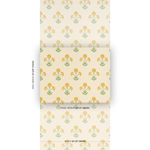 Saranda Flower Sisal - Marigold Wallpapers | Schumacher