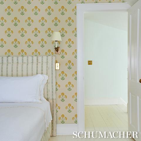 Saranda Flower Sisal - Marigold Wallpapers | Schumacher