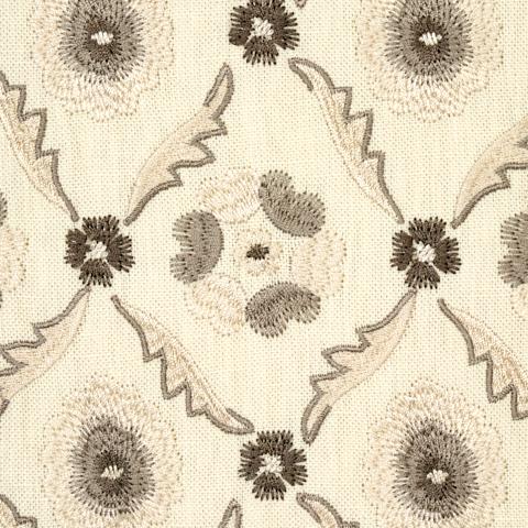 Claremont Embroidery - Grisaille Fabrics | Schumacher