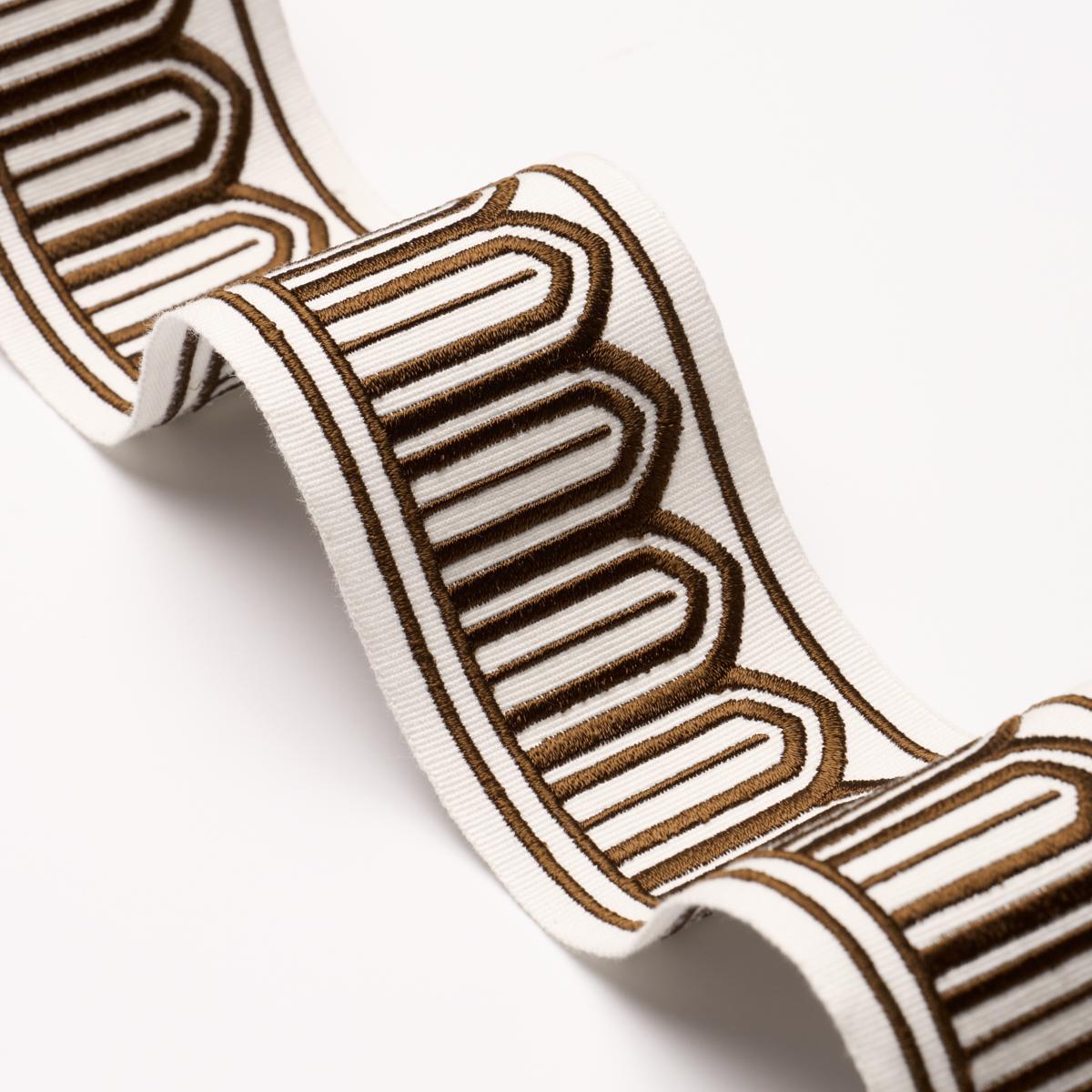 Arches Embroidered Tape Medium - Brown Trims | Schumacher