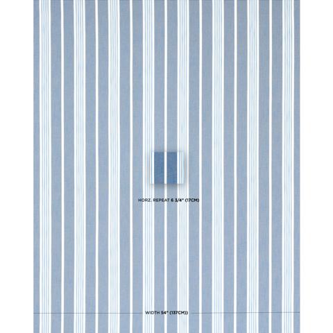 Hampton Stripe Indoor/Outdoor - Indigo Fabrics | Schumacher