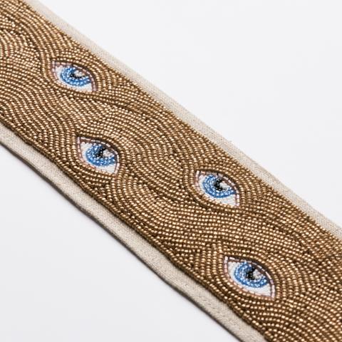 Mind's Eye Beaded Tape - Blue & Gold Trims | Schumacher
